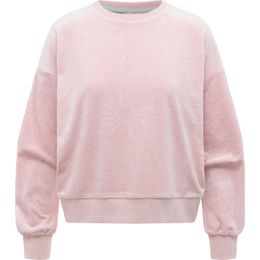 Rundhalspullover Ragwear "Sweater Wuss Embossed", Damen, Gr. XL, rosa (marshmallow), Obermaterial: 94% Polyester PES. 6% Elasthan EL. Futter: 94% Polyester PES. 6% Elasthan EL., Rundhals, &Auml;rmel ohne &Auml;rmelschlitz Rippb&uuml;ndchen, Pullover Rundhalspullover