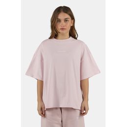 T-Shirt Pegador "Bracy Heavy Oversized Tee", Damen, Gr. L, washed powder pink wei&szlig;, Jersey, Obermaterial: 100% Baumwolle, unifarben, oversize normal, Rundhals, gerader Abschluss, Shirts T-Shirt, Baumwolle, oversize