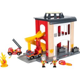 Spiel-Feuerwehrwache Brio "Brio WORLD, Gro&szlig;e Feuerwehrstation mit Einsatzfahrzeug", bunt, Fahrzeug-Spielwelten, KinderB:19cm H:24cm T:27cm, B:19cm H:24cm T:27cm