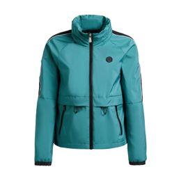 Windbreaker Khujo "Windbreaker Olia", Damen, Gr. M, blau (north sea teal), Obermaterial: 100% Polyester PES. Obermaterial: Futter: 100% Nylon NY., gerade, hoch geschlossener Ausschnitt, normaler Saum, Jacken Windbreaker, &Uuml;bergangsjacke mit im Kragen verstaubarer Kapuze