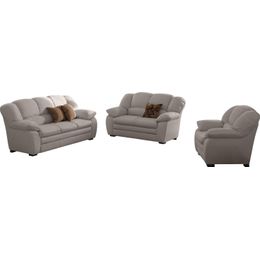 Polstergarnitur COTTA "Casino, Sofa Set, 3-2-1 Sitzer, Wohnzimmer Garnitur", grau (hellgrau), H:88cm T:92cm, FSC-zertifizierter Holzwerkstoff, Sitzm&ouml;bel-Sets, Sessel, 2-Sitzer, 2,5-Sitzer, hohe R&uuml;ckenlehne