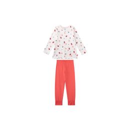 Schlafanzug Sanetta "Pyjama Schlafanzug Erdbeeren Pyjama Kids lang", M&auml;dchen, Gr. 116, bunt (rosa, beige), Obermaterial: 100% Baumwolle CO., Homewear-Sets Schlafanzug