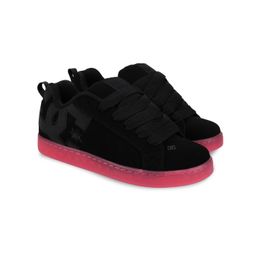 Sneaker DC Shoes "Court Graffik", Damen, Gr. 7(38), bunt (schwarz, schwarz, pink), Obermaterial:55, 91% Leder, 38, 75% Synthetik, 5, 34% Microfaser;, Schuhe Sneaker, Topseller