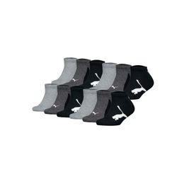 Sneakersocken Puma "Socken BWT Sneaker 12P 12er Pack", M&auml;dchen, Gr. 27-30, bunt (schwarz, grau), Obermaterial: 66% Baumwolle CO. 18% Polyamid PA. 14% Polyester PES. 2% Elasthan EL., Socken Sneakersocken