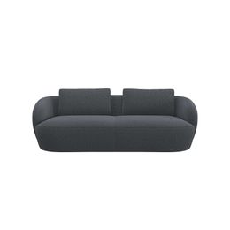 3-Sitzer FLEXLUX "Torino, rund und bequem, Couch, Dreisitzer", grau (anthrazit), B:217cm H:85cm T:102cm, 100% Polyester, Sofas, Modernes, organisches Sofa-Design, Kaltschaum, Wellenunterfederung