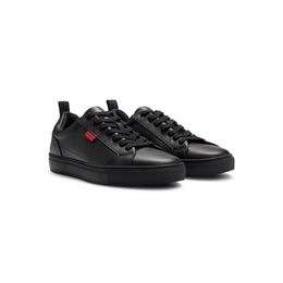 Sneaker Hugo "Sneaker Morrie Tenn napu N", Herren, Gr. 43, schwarz (schwarz, schwarz), Obermaterial: 60% Polyester PES. 40% Polyurethan PU. Futter: 100% Polyester PES. 100% Gummi rubber., Schuhe Sneaker