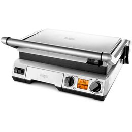 Kontaktgrill Sage "SGR820", silber (silberfarben), B:17cm H:38cm T:39cm, Kontaktgrill_Standgrill_Tischgrill_Teppanyakigrill, Kontaktgrill, The Smart Grill