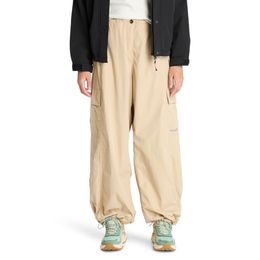 Funktionshose Timberland "PARACHUTE PANTS", Damen, Gr. S, N-Gr, beige (safari), Obermaterial: 100% Nylon, Hosen Funktionshose, aus Nylon, schnell trocknend, atmungsaktiv, Casual Stil