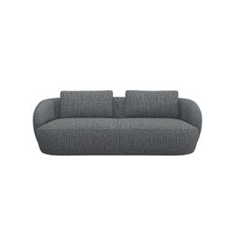 3-Sitzer FLEXLUX "Torino, rund und bequem, Couch, Dreisitzer", gr&uuml;n (moss gr&uuml;n), B:217cm H:85cm T:102cm, 100% Polyester, Sofas, Modernes, organisches Sofa-Design, Kaltschaum, Wellenunterfederung