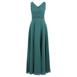 Abendkleid Vera Mont "Abendkleid mit Plissee", Damen, Gr. 48, EURO, gr&uuml;n (schwarz emerald), 100% Polyester PES., Kleider Abendkleid