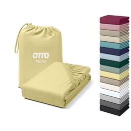 Spannbettlaken OTTO HOME "Cremona in BASIC und PREMIUM Qualit&auml;t, Baumwolle mit Elasthan", gelb, B:140cm L:200cm, Jersey (180 g/m&sup2;), Obermaterial: 96% Baumwolle, 4% Elasthan, Bettlaken, Spannbettlaken, Jersey Bettlaken ab Gr&ouml;&szlig;e 90x200 cm, Strapazierf&auml;hig und langlebig