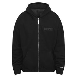 Kapuzensweatshirt DROPSIZE "Dropsize Herren", Herren, Gr. XL, schwarz, 70% Baumwolle, 30% Polyester, bedruckt, Sweatshirts