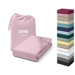 Spannbettlaken OTTO HOME "Cremona in BASIC und PREMIUM Qualit&auml;t, Baumwolle mit Elasthan", rosa, B:160cm L:200cm, Jersey (180 g/m&sup2;), Obermaterial: 96% Baumwolle, 4% Elasthan, Bettlaken, Spannbettlaken, Jersey Bettlaken ab Gr&ouml;&szlig;e 90x200 cm, Strapazierf&auml;hig und langlebig