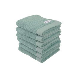G&auml;stehandtuch Tom Tailor "G&auml;stetuch Color Bath Guest Towel 6er Pack" Gr. S, gr&uuml;n, B:30cm, Obermaterial: 100% Baumwolle CO., Handt&uuml;cher