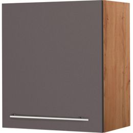 H&auml;ngeschrank KOCHSTATION "KS-Wien", schwarz (anthrazit, wotaneiche, wotaneiche), B:50cm H:57cm T:34cm, Holzwerkstoff, Schr&auml;nke, H&auml;ngeschrank, Breite 50 cm