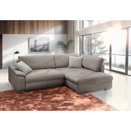 Ecksofa exxpo - SOFA FASHION "Casa Grande inkl. Bettfunktion & Bettkasten, bequem", braun (hellbraun, braun), B:268cm H:90cm T:178cm, Sofas, Ecksofa, Breite 268cm, L-Form, guter Sitzkomfort, gro&szlig;e Liegefl&auml;che