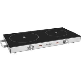 Gutfels Doppelkochplatte "COOK 4010", schwarz (inox, glas), B:63,8cm H:6,8cm T:29,9cm, Kochplatten, Doppelkochplatte