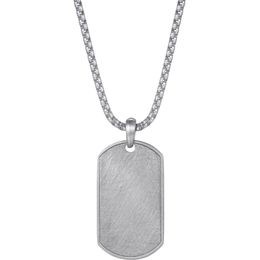 Kette mit Anh&auml;nger Firetti "Schmuck Geschenk Edelstahl Halsschmuck Halskette Dog Tag Ice", silber (edelstahlfarben), Halsketten, Herren, Edelstahl, L: 65