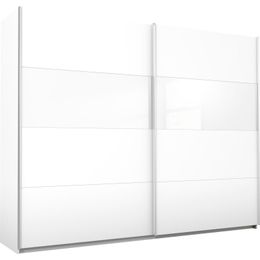 Schwebet&uuml;renschrank Rauch "Quadra Schrank Schlafzimmerschrank in vielen Breiten", wei&szlig; (wei&szlig;, wei&szlig;glas), B:271cm H:210cm T:62cm, Holzwerkstoff, Schr&auml;nke, Schwebet&uuml;renschrank, Kleiderschrank Garderobenschrank mit Glaselementen
