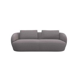 3-Sitzer FLEXLUX "Torino, rund und bequem, Couch, Dreisitzer", braun (latte), B:217cm H:85cm T:102cm, 100% Polyester, Sofas, Modernes, organisches Sofa-Design, Kaltschaum, Wellenunterfederung