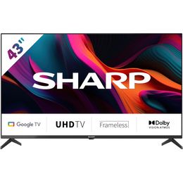 Sharp LED-Fernseher "Sharp 43GL4260E Google TV 108 cm (43 Zoll) 4K Ultra HD Google TV", Energieeffizienz: G, schwarz, 43 &Prime;, Fernseher, 4K Ultra HD, Dolby Atmos, Dolby Vision, HDMI 2.1 mit eARC), LED-Fernseher