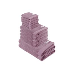 Handtuch Tom Tailor "Handtuch Color Bath 12er Pack" Gr. M, lila (mauve), B:50cm, Obermaterial: 100% Baumwolle CO., Handt&uuml;cher