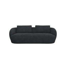 3-Sitzer FLEXLUX "Torino, rund und bequem, Couch, Dreisitzer", grau (anthrazit grau), B:217cm H:85cm T:102cm, 100% Polyester, Sofas, Modernes, organisches Sofa-Design, Kaltschaum, Wellenunterfederung