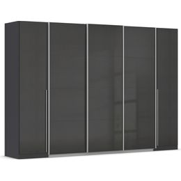 Schwebet&uuml;renschrank OTTO HOME "Dreh-/Schwebet&uuml;renschrank Kleiderschrank Familie, Agordo", grau (graumetallic, hochglanz effektgrau), B:301cm H:210cm T:62cm, Holzwerkstoff, Schr&auml;nke, Schwebet&uuml;renschrank, B/H/T 301x210X62cm viele Farben verf&uuml;gbar TOPSELLER Made in GERMANY