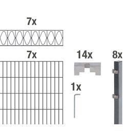 Doppelstabmattenzaun Alberts "Eleganz", grau (anthrazit), H:120cm, Stahl, Zaunelemente, Doppelstabmattenzaun, anthrazit, H&ouml;he: 100-160cm, Gesamtl&auml;nge: 10-20m, zum Einbetonieren