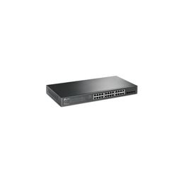 TP-LINK Netzwerk-Switch "JetStream-28-Port-Gigabit-Smart-PoE-Switch mit 4 SFP-Slots", schwarz, B:33,5cm H:11cm T:53cm, Netzwerk-Switches