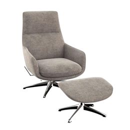 Drehsessel FLEXLUX "Marinella, Relaxsessel, Entspannung mit Premium-Komfort", mushroom, aluminiumfarben, Sessel, Kinder, Chenille, B/H/T: 75cm x 103cm x 95cm, 100% Polyester, Drehsessel, Liegefunktion, drehbar, Fu&szlig; Alu, OTTOs Choice, B:75cm H:103cm T:95cm