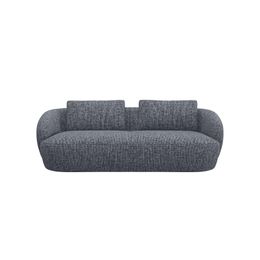 3-Sitzer FLEXLUX "Torino, rund und bequem, Couch, Dreisitzer", grau (granite grau), B:217cm H:85cm T:102cm, 100% Polyester, Sofas, Modernes, organisches Sofa-Design, Kaltschaum, Wellenunterfederung