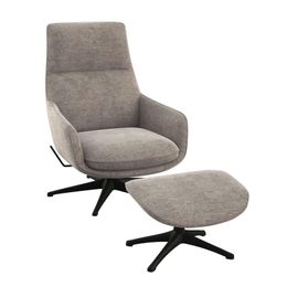Drehsessel FLEXLUX "Marinella, Relaxsessel, Entspannung mit Premium-Komfort", schwarz (mushroom, schwarz), B:75cm H:103cm T:95cm, 100% Polyester, Sessel, Drehsessel, Liegefunktion, drehbar, Fu&szlig; schwarz
