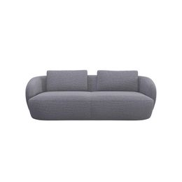 3-Sitzer FLEXLUX "Torino, rund und bequem, Couch, Dreisitzer", grau (steel), B:217cm H:85cm T:102cm, 100% Polyester, Sofas, Modernes, organisches Sofa-Design, Kaltschaum, Wellenunterfederung
