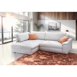 Ecksofa exxpo - SOFA FASHION "Casa Grande inkl. Bettfunktion & Bettkasten, bequem", wei&szlig; (snow, peach), B:268cm H:90cm T:178cm, Sofas, Ecksofa, Breite 268cm, L-Form, guter Sitzkomfort, gro&szlig;e Liegefl&auml;che