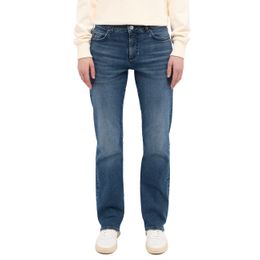 Straight-Jeans Mustang "Damen Style Crosby Relaxed Straight", Damen, Gr. 46, L&auml;nge 30, blau (782 mittelblau), Denim/Jeans, 99% Baumwolle, 1% Elasthan, unifarben, straight fit, Jeans Straight-Jeans