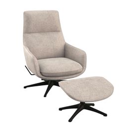 Drehsessel FLEXLUX "Marinella, Relaxsessel, Entspannung mit Premium-Komfort", schwarz (champagne, schwarz), B:75cm H:103cm T:95cm, 100% Polyester, Sessel, Drehsessel, Liegefunktion, drehbar, Fu&szlig; schwarz