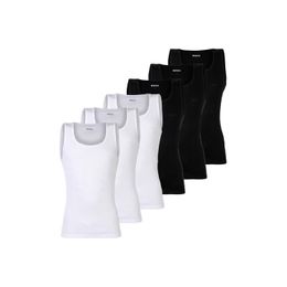Unterhemd BOSS "Unterhemd TankTop6P RibClassic 6er Pack", Herren, Gr. L, N-Gr, bunt (schwarz, wei&szlig;), Obermaterial: 100% Baumwolle CO., Unterhemden Unterhemd