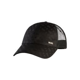 Baseball Cap BOSS "Zed-Trucker-M", Damen, schwarz 001, Baumwolle, gemustert, unifarben, Caps Baseball Cap, mit Mesh-Einsatz