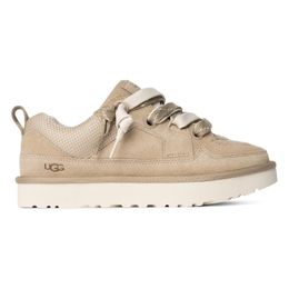 UGG Australia Sneaker UGG "Unisex LO LOWMEL", Herren, Gr. 9 (42), beige (hellbeige), Textil, Veloursleder, Schuhe Sneaker, Halbschuh, Schn&uuml;rschuh Freizeitschuh mit trendiger Laufsohle