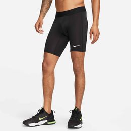 Trainingstights Nike "M NP DF LONG SHORT", Damen, Gr. L, N-Gr, schwarz-wei&szlig; (schwarz, wei&szlig;), Obermaterial: 90% Polyester, 10% Elasthan, Hosen