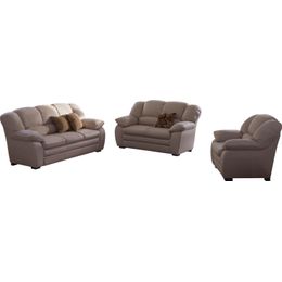 Polstergarnitur COTTA "Casino, Sofa Set, 3-2-1 Sitzer, Wohnzimmer Garnitur", grau (mouse), H:88cm T:92cm, FSC-zertifizierter Holzwerkstoff, Sitzm&ouml;bel-Sets, Sessel, 2-Sitzer, 2,5-Sitzer, hohe R&uuml;ckenlehne