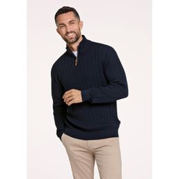 Troyer LINDBERGH "Troyer Relaxed Fit", Herren, Gr. XXL, navy, Obermaterial: 100% Baumwolle, hoch geschlossener Ausschnitt, Pullover Troyer