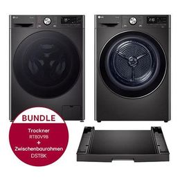LG LG Schwarze Waschmaschine (11 kg, 1.400 U./Min.) und Trockner (8kg) im Set F4WR701YB.RT80V9B F4WR701YB.RT80V9B