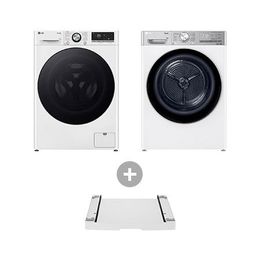 Waschmaschine Wei&szlig; (EEK A20%*, 13 kg) F4WR703Y & Trockner Wei&szlig; (EEK C, 9 kg) RT90V9W & Zwischenbaurahmen f&uuml;r Waschmaschinen und Trockner I DSTWH F4WR703Y.V9A2DST002