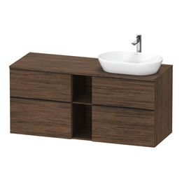 Duravit Waschtischunterschrank D-Neo 140x55cm, 2 SBK, 2 A, B R, sw/Nuss dkl. (DE4970RBD210000)