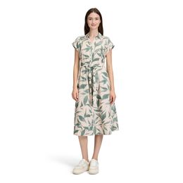 BETTY & CO Hemdblusenkleid BETTY & CO "Damen mit Print", Damen, Gr. 36, Normalgr&ouml;&szlig;en, nature, gr&uuml;n, Obermaterial: 50% Baumwolle, 50% Viskose, tailliert lang, Kleider