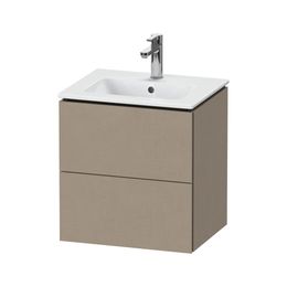 Duravit Waschtischunterschrank Compact L-Cube 52x42,1x55cm, 2 Schubk., wandh&auml;ngend, leinen (LC621807575)