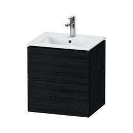 Duravit Waschtischunterschrank Compact L-Cube 52x42,1x55cm, 2 Schubk., wandh&auml;ngend, Ei sw (LC621801616)