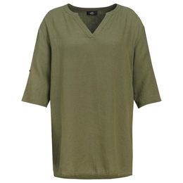 Gina Benotti Damen Leinen-Longbluse mit V-Ausschnitt